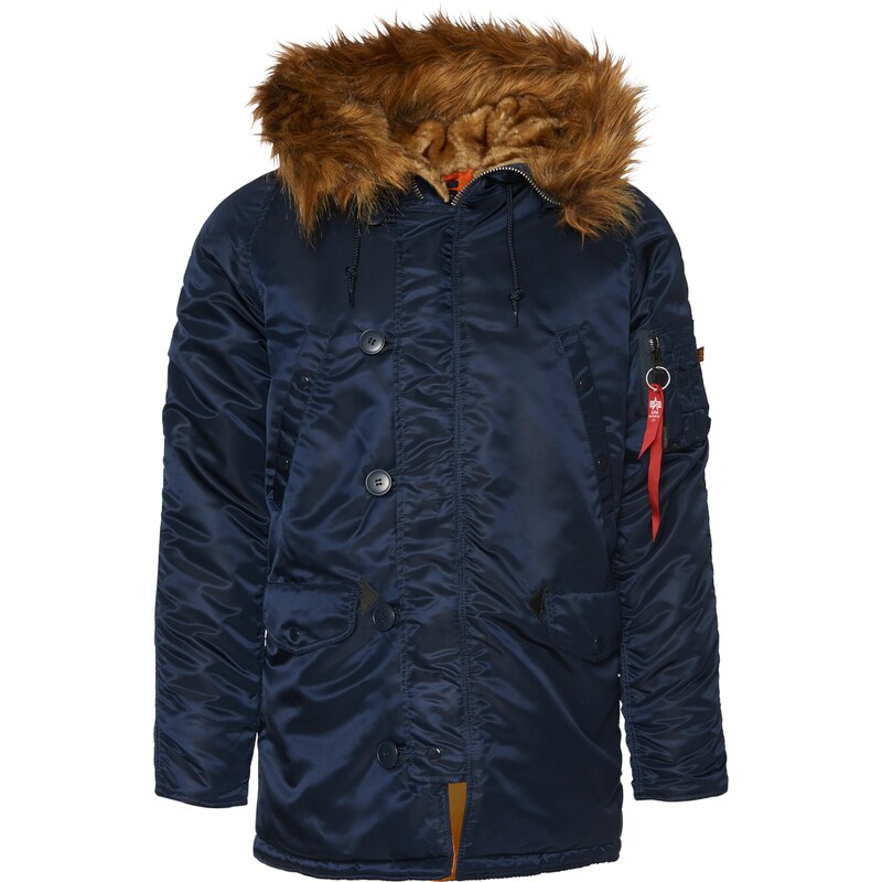 ALPHA INDUSTRIES Žieminė parka 'N3B VF 59' tamsiai mėlyna / ruda ...