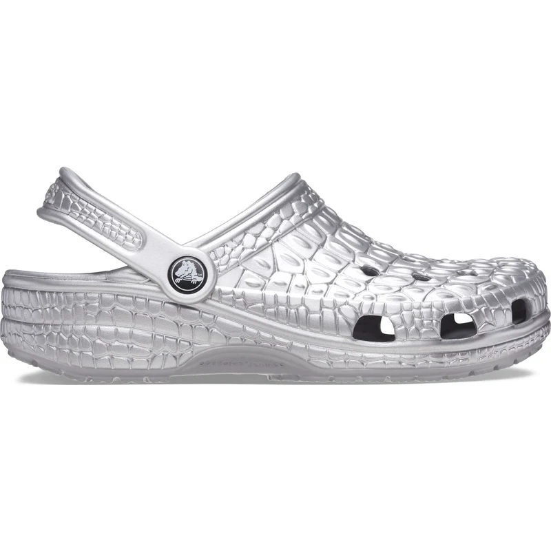 Crocs Classic Metallic Crocskin Clog 209093 Silver - GLAMI.lt